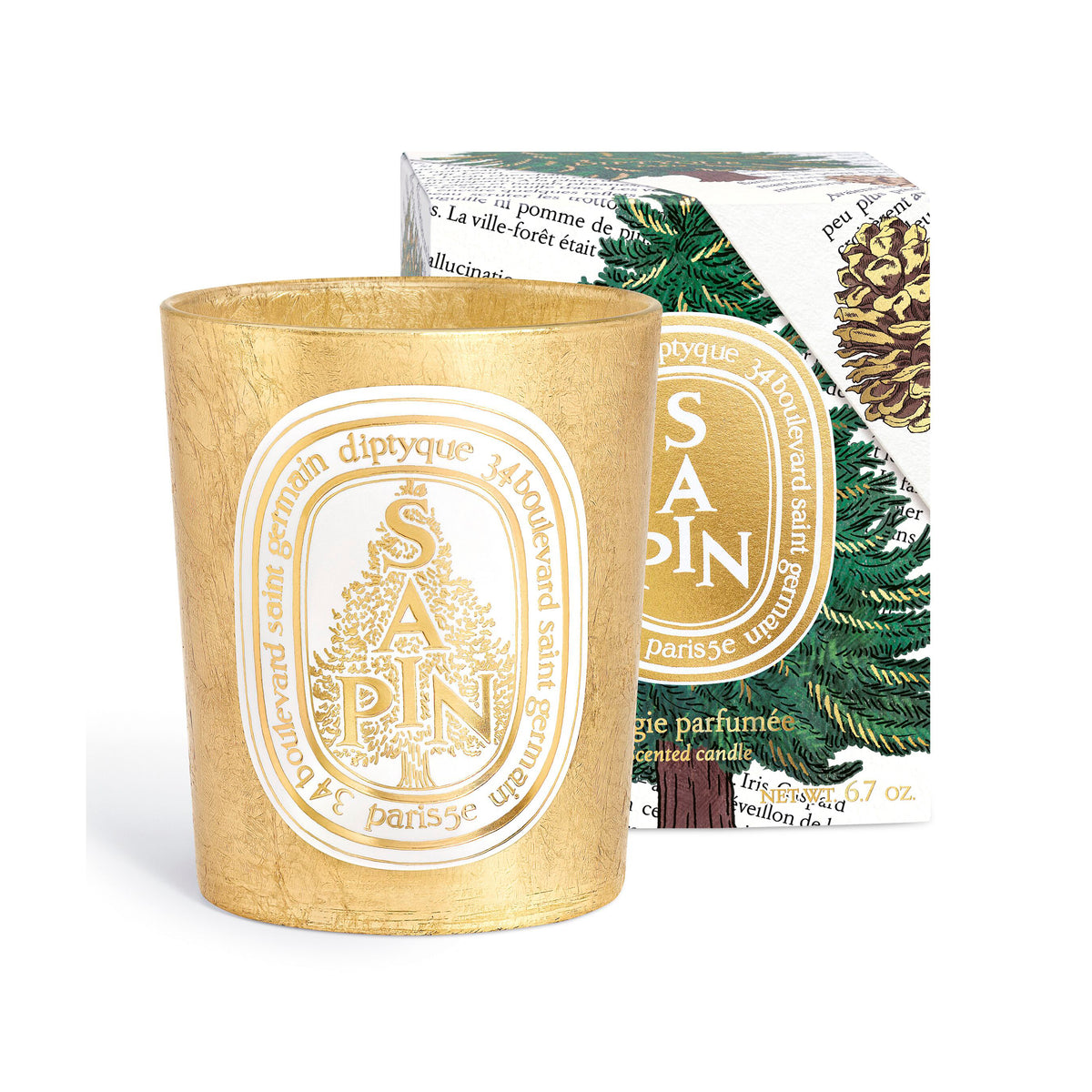Diptyque Sapin Candle 190g Limited Edition 2025 | Fresh Pine, Gold Leaf ...
